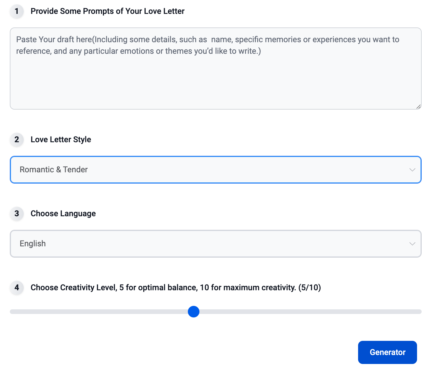 AI Love Letter Generator - Create Unique Romantic Letters